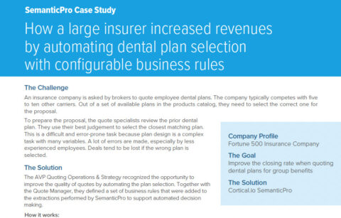 SemanticPro Automated Dental Plan Selection Case Study | Cortical.io